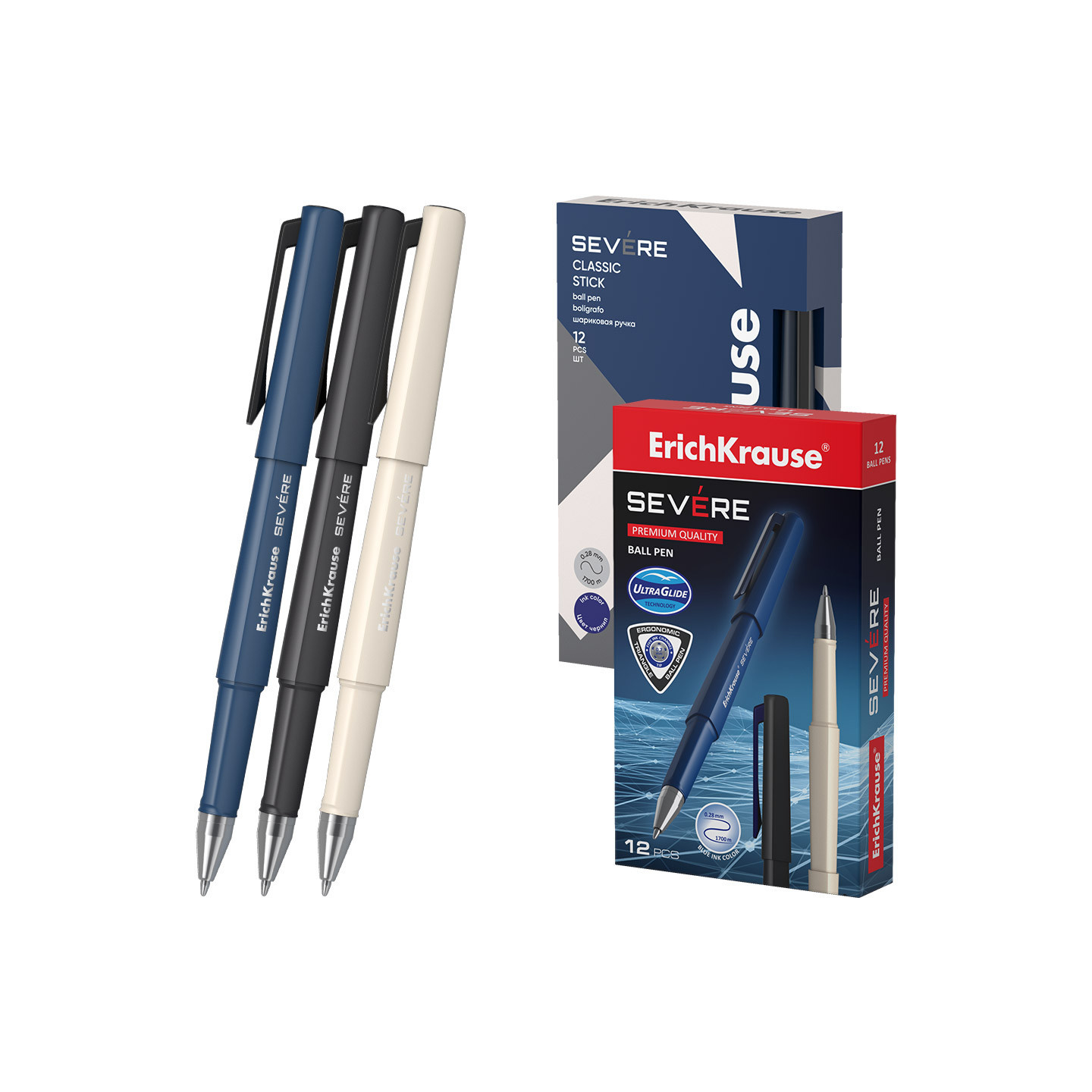 Penna a Sfera Blu Severe Stick Classic 0.7 - Box da 12